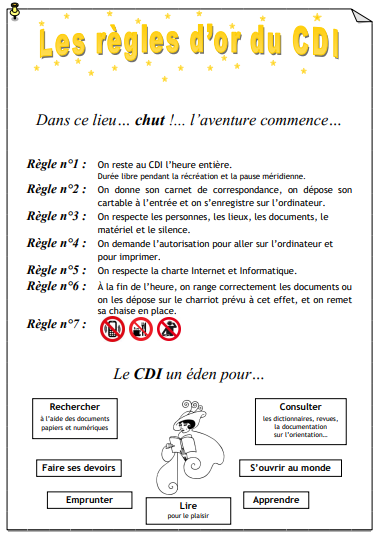 Les règles d'or du CDI | Collège Jules Verne